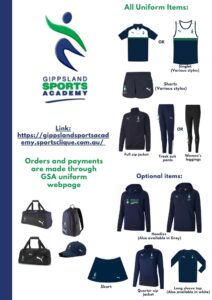 Uniform - Gippsland Sports Academy